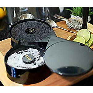 New Star Foodservice 48377 Plastic 2-Tier Bar Glass Rimmer, Black