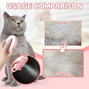 Cat Steam Brush, Pet Steam Brush, Spray Comb for Cats Massage Shedding,Water Brush for Dogs/Cats Steaming Cat Grooming Brush for Removing Tangled and Loose Hair Steam Brush for Cats (Pink)