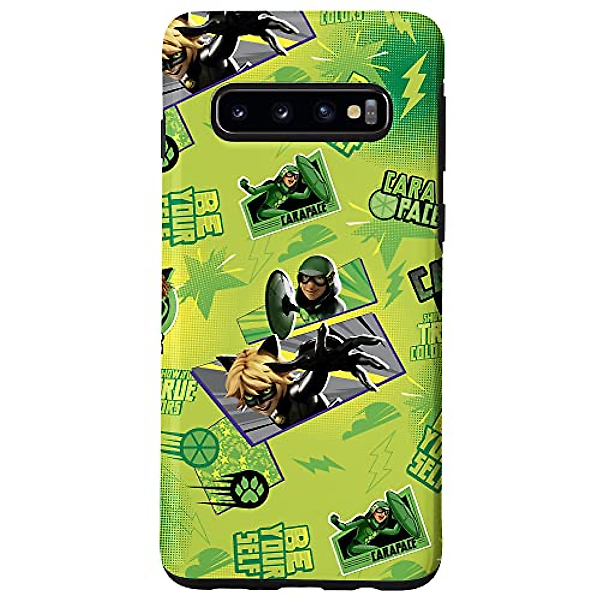 Galaxy S10 Miraculous Collection Iconic Cat Noir and Carapace Case