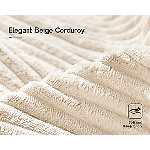 VanAcc Sofa, Modern Couch with Deep Seat, Ottoman Sofa- Comfy Couch for Living Room Apartment(Beige Corduroy)