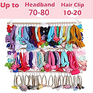 Hipcheer Headband Holder for Baby Girls,Bows Headband Organizer for Baby Girls, Baby Headband Holder Organizer for Door,Closet,Wall (White)
