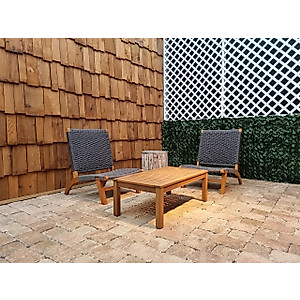 Aspect Living 64967 Pura Vida Modern Outdoor Lounge Chair - Comfortable Reclining Design with Woven Web Seat, Durable Wood Construction - Ideal for Porch, Patio, Lawn, Garden - Charcoal Gray