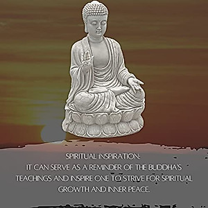 Bellaa 23279 Meditating Buddha Statue 12" inch Lotus Mudra Sitting Buda Altar Sculptures Japanese Zen Garden Decor Figurines