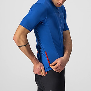 Castelli Men's Classifica Jersey, Zip Up Quarter Length Sleeve Jersey for Gravel Biking & Road Cycling - Azzurro Italia - Large