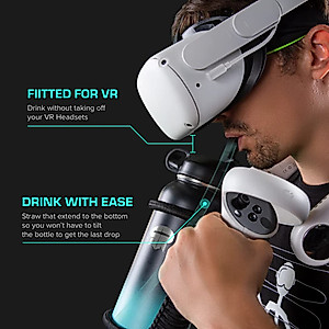 Rebuff Reality Stainless Steel 1 Liter/32 Oz Reusable Water Bottle - Vacuum Insulated - Wide Mouth Straw Lid