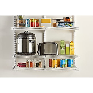 Rubbermaid Pantry 36" Closet Storage Organization System Kit, 4 Shelf System for Pantry Storage, White