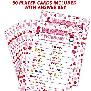 chiazllta 30 Players Valentine’s Day Party Games for Adults Valentines Classroom Trivia Game Favors Love Song Guessing Sing Me a Picture Valentines Party Activity for Large Groups Coworkers
