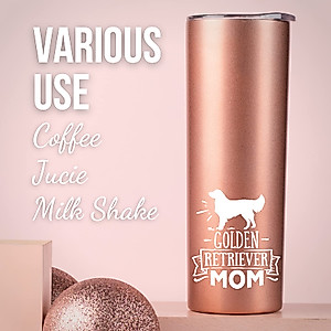 Onebttl Golden Retriever Mom Gifts, Skinny Tumbler for Golden Retriever Lovers, Women, Girl, Dog Lover and Dog Mom, 20oz, Rose Gold