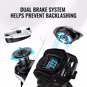 Piscifun Carbon XCS Baitcaster Reel, 5.5 oz Baitcasting Fishing Reel, 8.1:1 Gear Ratio & Dual Brake System Carbon Frame Smooth Casting Reel, Matte White Right Handed