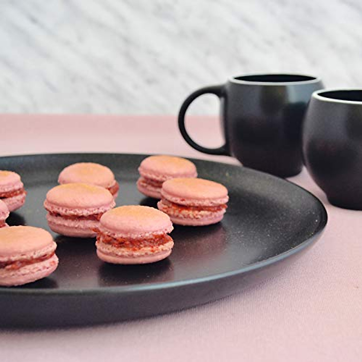 Maia Ming Designs | EVA Serving Platter | Black Matte Stoneware | Modern Tea Tray with Ergonomic Rim | Inspired by Eva Zeisel | Design Award