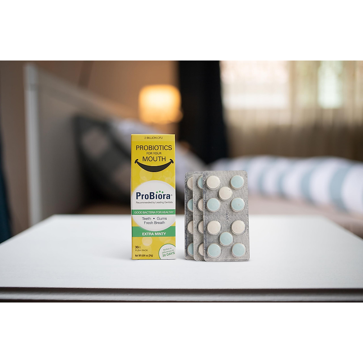 ProBiora Oral-Care Chewable Probiotic Tablets | Probiotic Supplement for Women & Men | Healthier Teeth & Gums | Fresher Breath | Whiter Teeth | Better Overall Health (30 Count, Extra Minty)