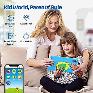 Anyway.go Kids Tablet 10 inch Tablet for Kids Android 13 Tablet 2+64GB Kid Tablet, Parent Controls, Kidoz Pre-Installed, 5000mAh Battery with WiFi Children Learning Tablet with Case (Blue)