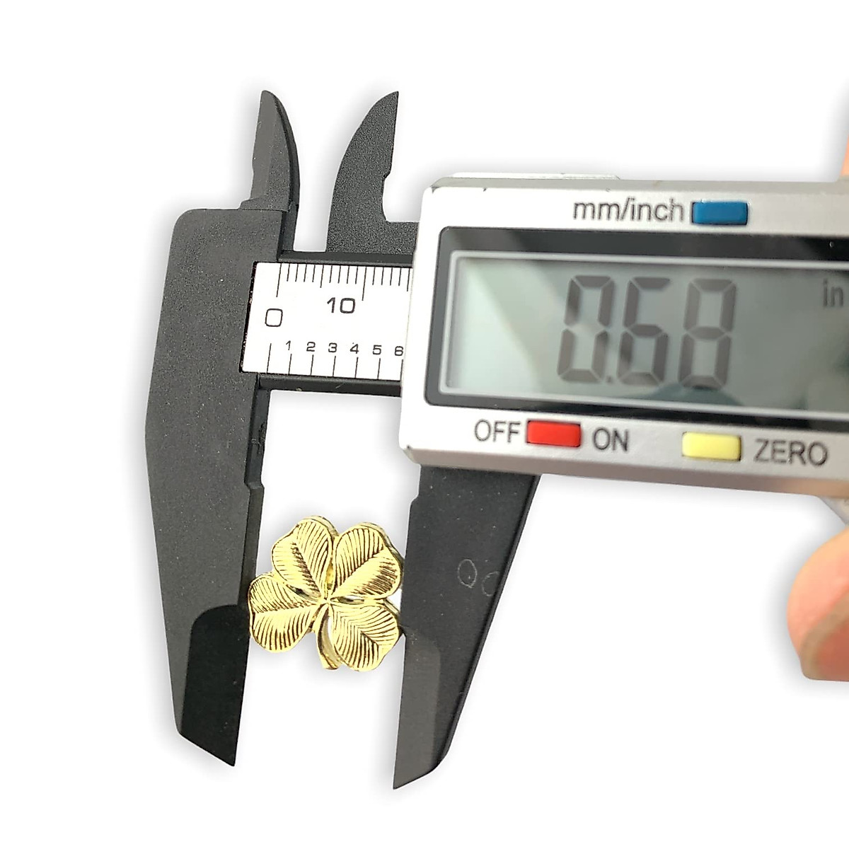 Four Leaf Clover Shamrock Lapel Pin – Lucky Gold Pin for Saint Patrick's Day – Irish Brooch for Hats, Jackets, and Backpacks by StockPins – Made in USA