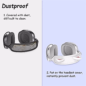 Yingbei Compatible with Airpods Max Case Cute Creative Funny Personality Cat Ear Shape Anti-Scratch Protective Cover (White)