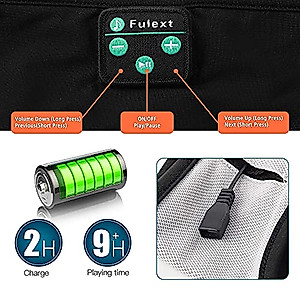 Fulext Sleep Headphones Wireless, Upgrade Wireless Sports Headband Headphones with Ultra-Thin HD Stereo Speakers Long Time Play for Side Sleepers Running Yoga Travel, Gifts for Men Women