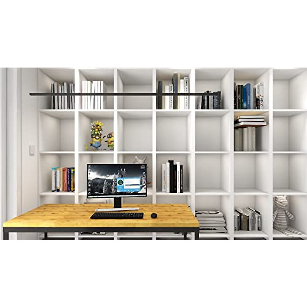 Home Soft Things Eco-Friendly Natural Bamboo Thick Tabletop, Parallel Pressure, 60" x 30" x 1.375" H, Boonliving Rectangular Rustic Solid Wood Slab Desk Table Top Countertop for Home and Office