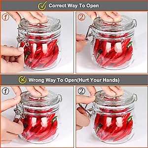 25 oz 6 Pack Clear Glass Jars With Airtight Lids and Leak Proof Rubber Gasket, 750ml Wide Mouth Storage Containers Preserving Jars, Mason Jars With Hinged Lids For Kitchen Storage Canisters