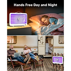 Bug Zapper Indoor and Outdoor - 10 Years Lifespan LED Mosquito Zapper, 4000V Rechargeable Fly Zapper for Patio Home Camping Balcony