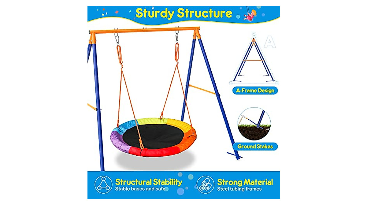 GIKPAL Saucer Swing Set - Safe & Fun Outdoor Play