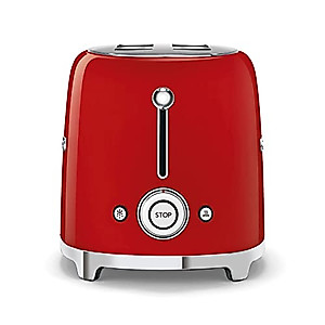 SMEG 2 Slice Toaster with Sandwich Rack Combo, Red