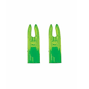 Truglo 5/16in Lightweight Waterproof High-Visible Durable Green Archery Arrow Replacement Nocks for Tapered Bowfishing Arrows, 6-Pack