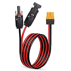 YAODHAOD Solar Connector to XT60 Adapter Connector, 12AWG 60CM XT60 Connect Solar Panel for Battery Pack, Portable Power Station, Solar Generator