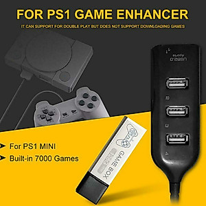 caralin Children 128G Playing 7000 Games Game Enhancer Extended 176 Models for PS1 Mini Game Enhancer,Black