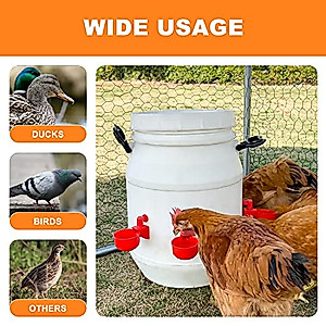 Belinova Chicken Water Cups 12 Pack,3/8 Inch Automatic Chicken Water Feeder,Geese,Quail,Poultry Waterer Kit for Ducks,BirdsWater Bowls…