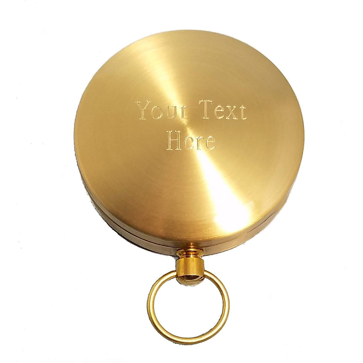Personalized Wilderness Scouting Brass Pocket Compass | Engraved Gift for Husband, Son, Scouts, Camping, Hiking (My Own Text)