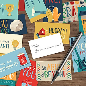 Workplace Appreciation Encouragement Cards / 50 Motivational Kindness Cards / 25 Gratitude Quote Designs For Employees/Small 2" x 3.5" Business Card Size