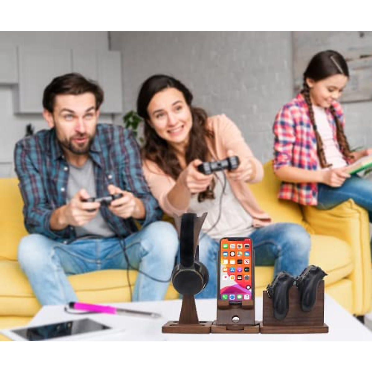 Gamer Gift for Men, Adjustable Controller Organizer with Headphone Holder, Rotating Phone Stand & Game Controller Stand - Unique Gift Idea for Teenage Boy, Gamers, Game Lover on Birthday, Fathers Day