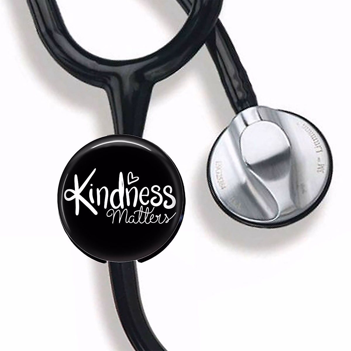 Kindness Matters Stethoscope Tag Personalized,Nurse Doctor Stethoscope ID Tag Customized, Medical Stethoscope Name Tag with Writable Surface-Black