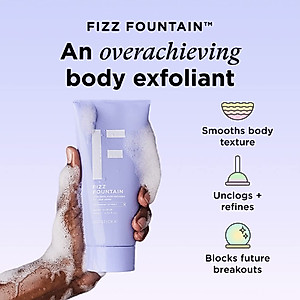 FIZZ FOUNTAIN™ by ZitSticka - AHA/BHA Body Scrub Exfoliant, Built for Acne-Prone Skin, Delivering Clearer Pores, Cleaner Skin and Future Clarity