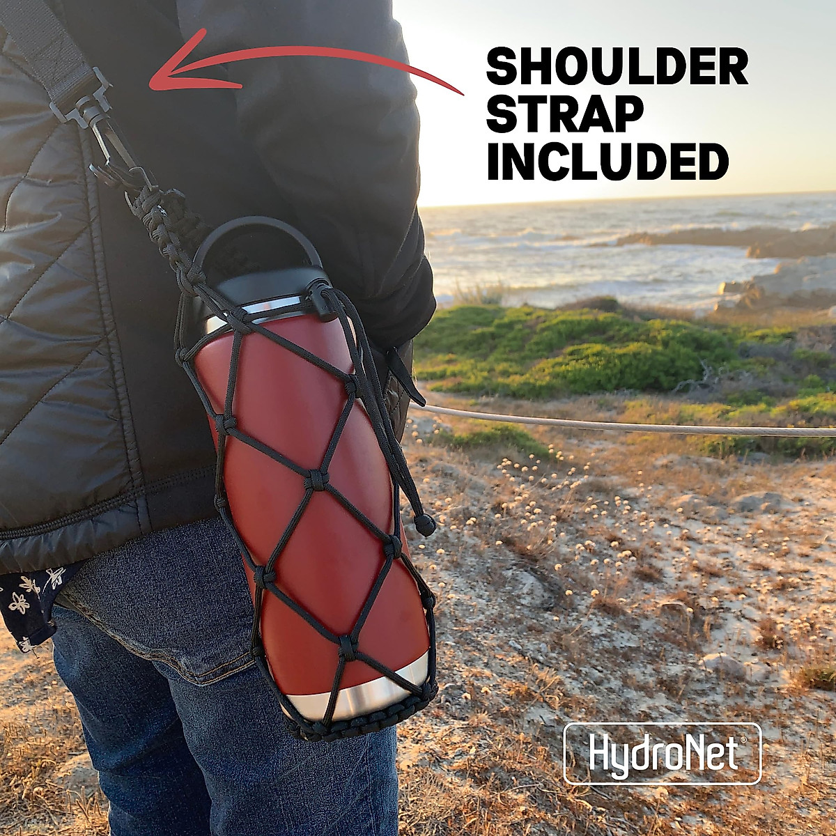 Gearproz Handle for YETI Rambler Bottles - Paracord Handle and Sling - from America's No. 1 in Water Bottle Carriers and Accessories - Prevents Dropping and Dents