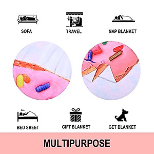 RosieLily Round Food Donut Blanket Funny Blanket Novelty Blanket Donuts Blankets for Adults and Kids 60 inches Fun Blanket Fleece Throw Blanket Soft Blanket Fuzzy Flannel Blanket Novelty Gifts