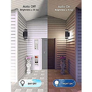 Rosykite Outdoor Wall Lights, Dusk to Dawn Outdoor Lighting Fixtures Wall Mount - Front Door Lights 6000k - Up Down Light Fixture for Porch, Patio, Garage