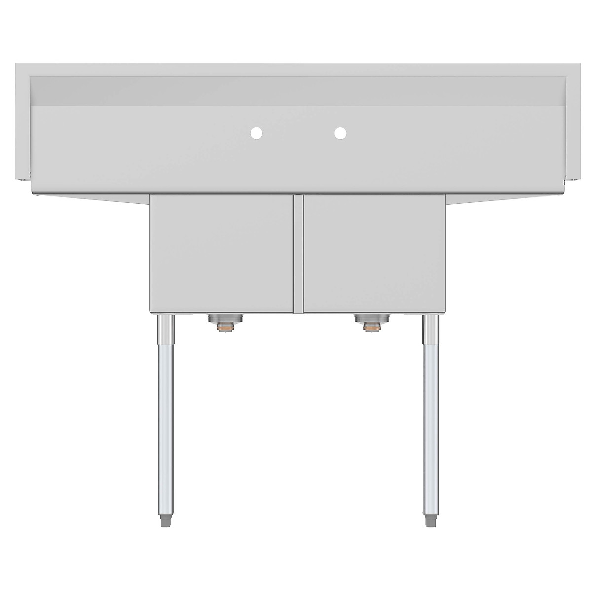 KoolMore - SB141611-12B3 2 Compartment Stainless Steel NSF Commercial Kitchen Prep & Utility Sink with 2 Drainboards - Bowl Size 14" x 16" x 11", Silver