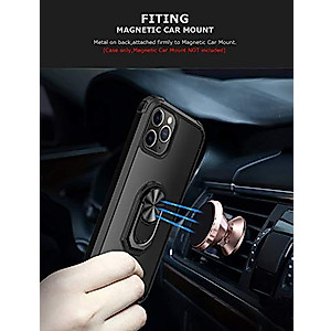 GREATRULY Kickstand Case for iPhone 11 Pro Max 6.5 Inch (2019),Drop Protection Clear Case,Slim Phone Cover Shell,Soft Bumper + Hard Back + Ring Stand Fits Magnetic Car Mount,Black