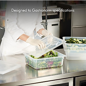 CURTA 4 Pack Translucent Food Pan with Lid, Half Size 4" Deep NSF Listed Commercial-Grade Polypropylene Plastic