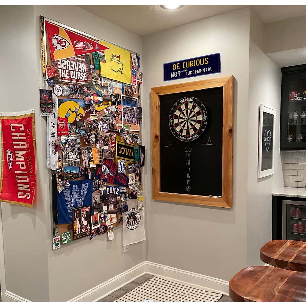 Flinelife Be Curious Not Judgemental Sign, 16 x 6, Be Curious Motivational Wall Art Decor - Perfect for Fans