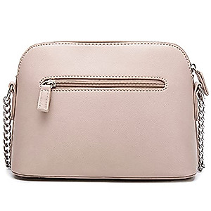 DAVIDJONES Faux Leather Hobo Purse and Wallet set for women Chain Dome Crossbody Small Bag