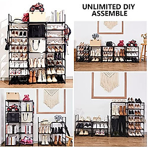 Mavivegue 9 Tiers Shoe Rack Tall Shoe Organizer Shoe Storage 50 Pairs Vertical Shoe Shelf Large Shoe Rack Organizer Stackable Shoe Racks for Entryway, Closet, Garage, Bedroom,Cloakroom