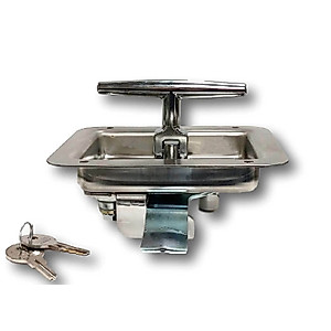 Gordon Glass® Stainless Steel 3 Point Folding T-Handle | Contractor Cap Folding T-Handle, Chrome | Bauer Products 711 | for Camper RV Truck Tool Box | are Truck Cap Folding Handle