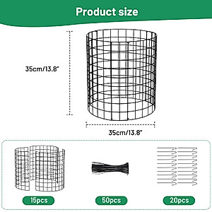 Keten 5 Pack Plant Protector from Animals, 15pcs Metal Mesh to Keep Animals Out, 13.7'' Dia x 13.7'' H Plant Cages, Garden Protection Bunny Barricades from Chicken Squirrels for Flowers & Vegetables