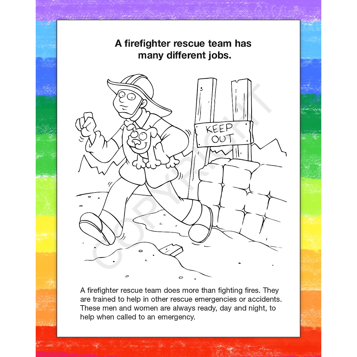 ZOCO - My Heroes - Police, Fire, EMTs - Kids Coloring Books (25 Bulk Pack, With Crayons) - Community Relations & Promotional Handout - Games, Puzzles, Activities