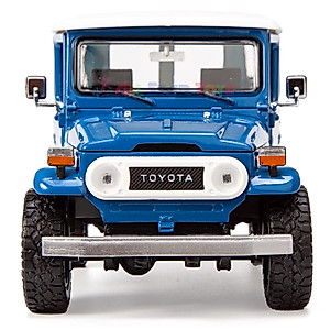 All Star Toys Exclusive Toyota Land Cruiser FJ40 Royal Blue with Custom Off-Road Wheels 1/24 Diecast Model by Motormax 79323 FJ Cruiser J40