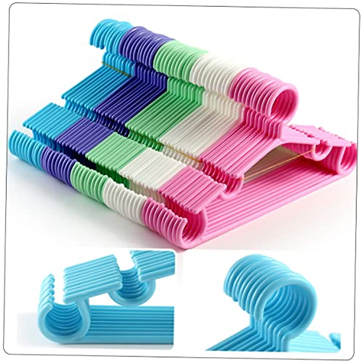 HANABASS 100pcs Baby Hanger Pants Rack Hanger Baby Clothes Rack Hook Hanger Toddler Hangers Plastic Clothes Hanger Plastic Hangers Children Clothes Hanger Coat Hanging Tool Clothes Hangers