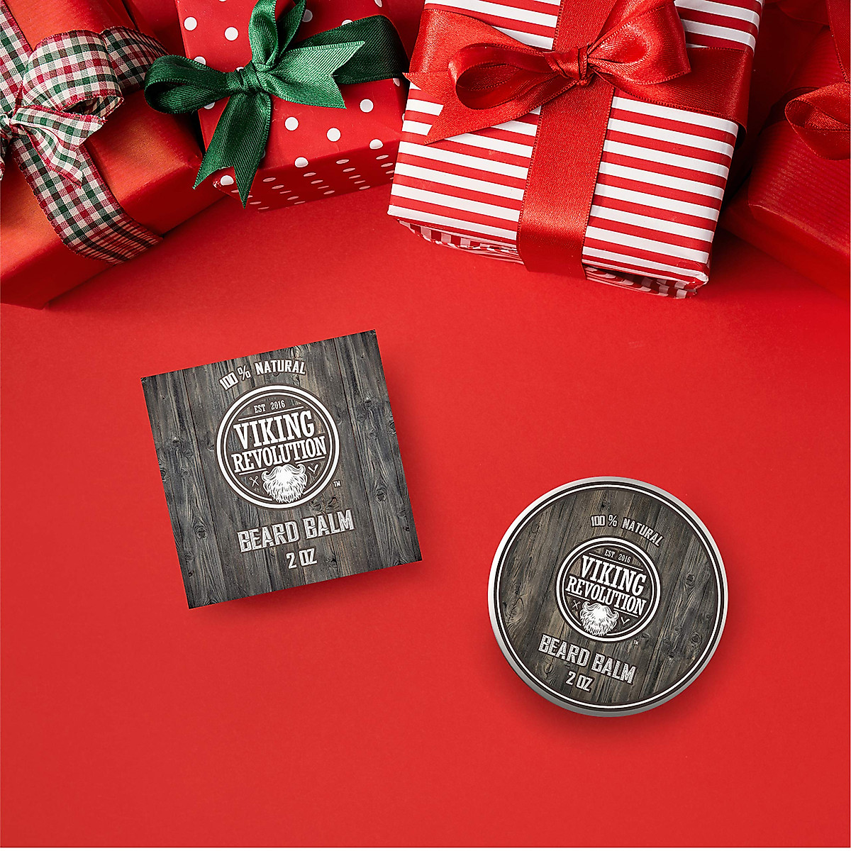 Viking Revolution Beard Balm - All Natural Grooming Treatment with Argan Oil & Mango Butter - Strengthens & Softens Beards & Mustaches - Citrus Scent Leave in Conditioner Wax for Men - 1 Pack