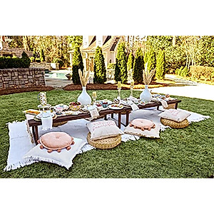 Mud Pie Color Sentiment Dhurrie Pillow, 22" x 22", Life is Beautiful