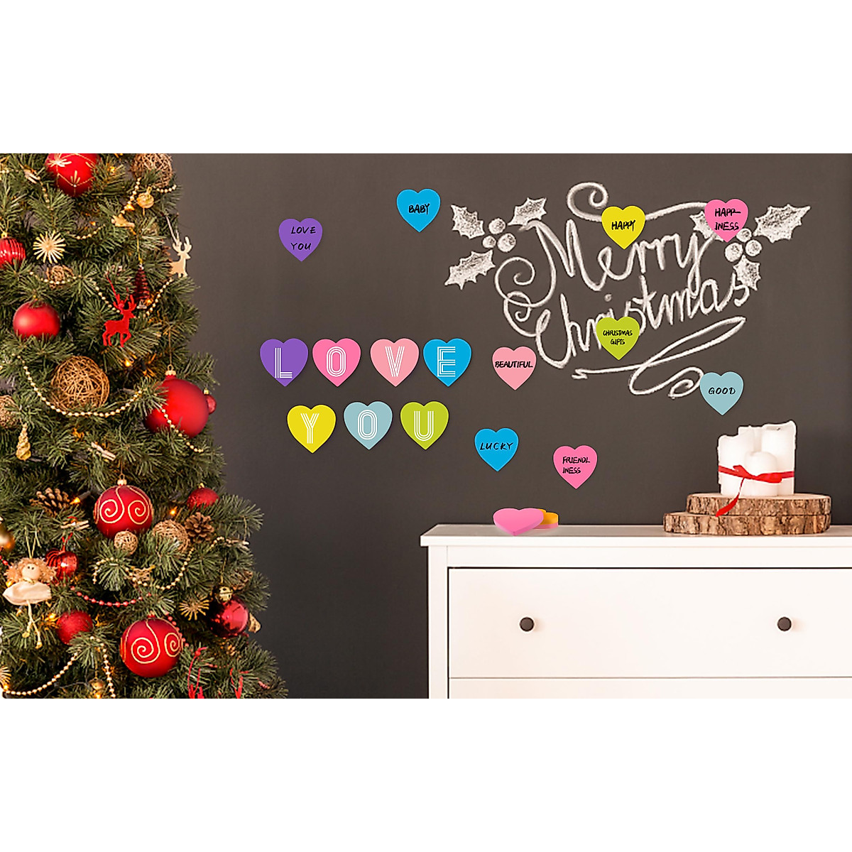 Heart Sticky Notes 3x3 in, 8 Pads, Super Cute Bright Color Strong Adhesive Post, Clean Removal, 82 Sheets/pad